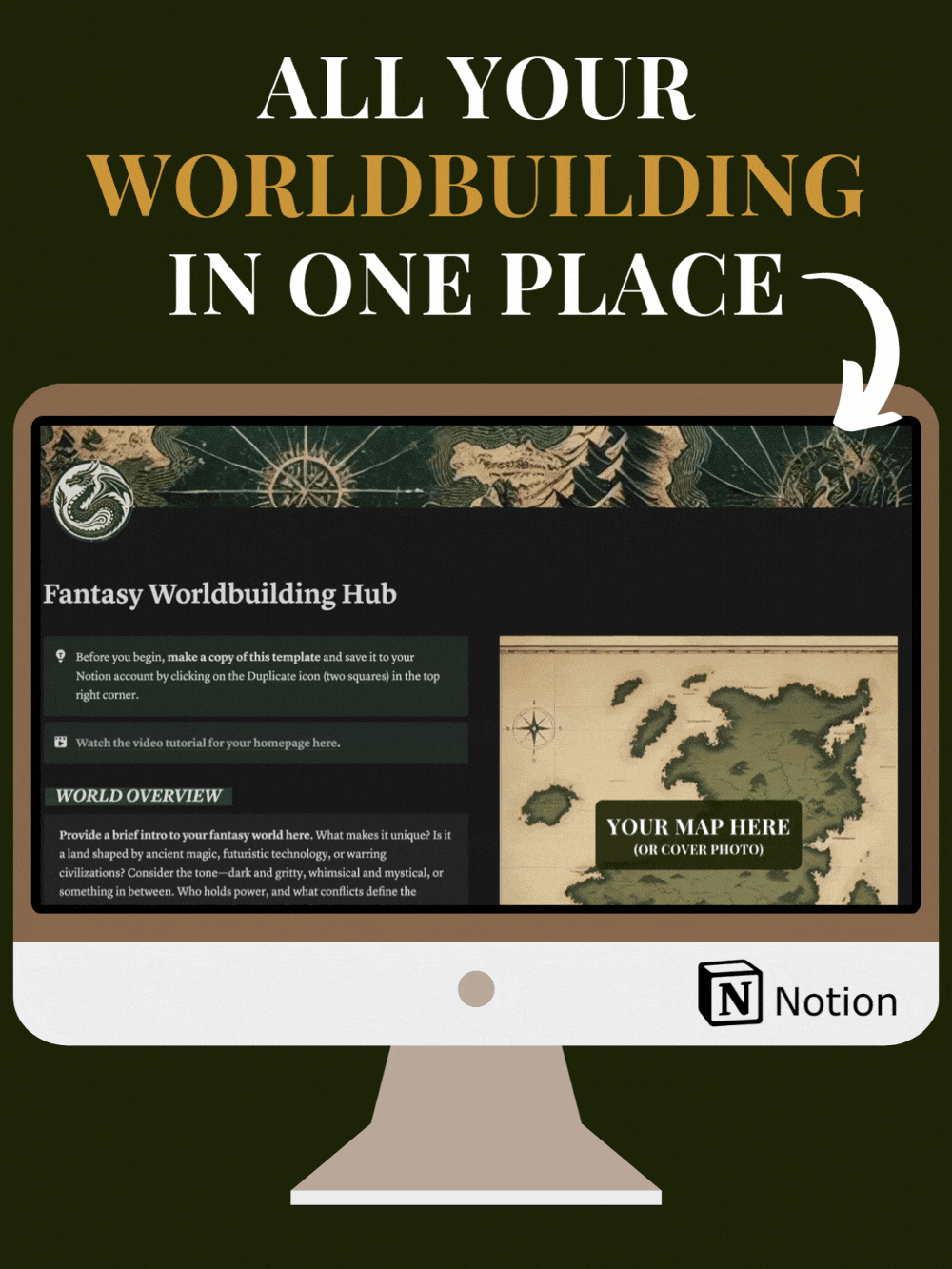 Notion Worldbuilding Landing Page – Quill&Steel